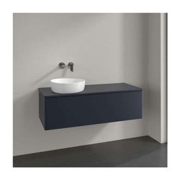 Villeroy & Boch Villeroy und Boch Antao Waschtisch-Unterschrank L33050HG mit Beleuchtung, 1 Auszug, 1200 x 360 x 500 mm, Front ohne Struktur, Midnight Blue Matt Lacquer / Midnight Blue Matt Lacquer