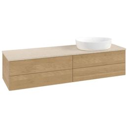 Villeroy & Boch Villeroy und Boch Antao Waschtisch-Unterschrank L27113HN mit Beleuchtung mit Struktur, 160x36x50cm, Waschbeckenplattenfarbe botticino, honey oak
