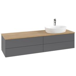 Villeroy & Boch Villeroy und Boch Antao Waschtisch-Unterschrank K27051GK 160x36x50cm, Hahnloch, Waschbeckenplattenfarbe honey oak, anthracite matt lacquer