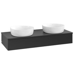 Villeroy & Boch Villeroy und Boch Antao Waschtisch-Unterschrank K13010PD 120x19x50cm, Waschbeckenplattenfarbe Lack, black matt lacquer