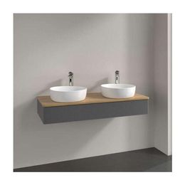 Villeroy & Boch Villeroy und Boch Antao Waschtisch-Unterschrank K13151GK 120x19x50cm, Hahnloch, Waschbeckenplattenfarbe honey oak, anthracite matt lacquer