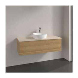Villeroy & Boch Villeroy und Boch Antao Waschtisch-Unterschrank L32013HN mit Beleuchtung, 1 Auszug, 1200 x 360 x 500 mm, Front ohne Struktur, Honey Oak / Botticino