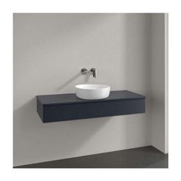 Villeroy & Boch Villeroy und Boch Antao Waschtisch-Unterschrank L10150HG mit Beleuchtung, 1 Auszug, 1200 x 190 x 500 mm, Front mit Struktur, Midnight Blue Matt Lacquer / Midnight Blue Matt Lacquer