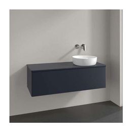 Villeroy & Boch Villeroy und Boch Antao Waschtisch-Unterschrank L34050HG mit Beleuchtung, 1 Auszug, 1200 x 360 x 500 mm, Front ohne Struktur, Midnight Blue Matt Lacquer / Midnight Blue Matt Lacquer