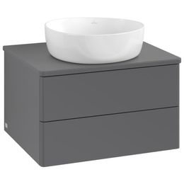 Villeroy & Boch Villeroy und Boch Antao Waschtisch-Unterschrank K18050GK 60x36x50cm, Hahnloch, Waschbeckenplattenfarbe Lack, anthracite matt lacquer