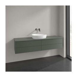 Villeroy & Boch Villeroy und Boch Antao Waschtisch-Unterschrank L25150HL mit Beleuchtung, 4 Ausz&uuml;ge, 1600 x 360 x 500 mm, Front mit Struktur, Leaf Green Matt Lacquer / Leaf Green Matt Lacquer