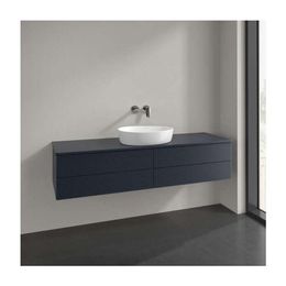 Villeroy & Boch Villeroy und Boch Antao Waschtisch-Unterschrank L25150HG mit Beleuchtung, 4 Ausz&uuml;ge, 1600 x 360 x 500 mm, Front mit Struktur, Midnight Blue Matt Lacquer / Midnight Blue Matt Lacquer