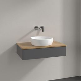 Villeroy & Boch Villeroy und Boch Antao Waschtisch-Unterschrank K08011GK 80x19x50cm, Waschbeckenplattenfarbe honey oak, anthracite matt lacquer