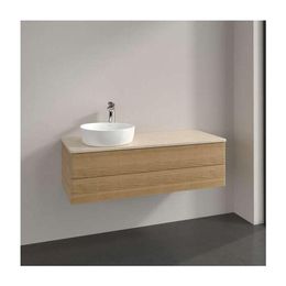 Villeroy & Boch Villeroy und Boch Antao Waschtisch-Unterschrank L22113HN mit Beleuchtung, 2 Ausz&uuml;ge, 1200 x 360 x 500 mm, Front mit Struktur, Honey Oak / Botticino