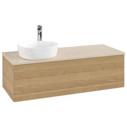 Villeroy & Boch Villeroy und Boch Antao Waschtisch-Unterschrank L33053HN 120x36x50cm, Hahnloch, Waschbeckenplattenfarbe botticino, honey oak
