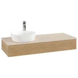 Villeroy & Boch Villeroy und Boch Antao Waschtisch-Unterschrank L11153HN 120x19x50cm, Hahnloch, Waschbeckenplattenfarbe botticino, honey oak