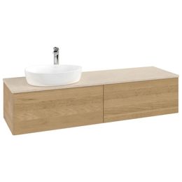 Villeroy & Boch Villeroy und Boch Antao Waschtisch-Unterschrank K37053HN 160x36x50cm, Hahnlochbohrung, Waschbeckenplattenfarbe botticino, honey oak