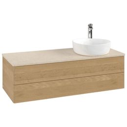 Villeroy & Boch Villeroy und Boch Antao Waschtisch-Unterschrank L23053HN 120x36x50cm, Hahnloch, Waschbeckenplattenfarbe botticino, honey oak