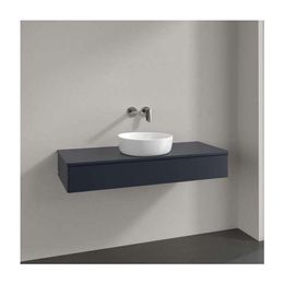 Villeroy & Boch Villeroy und Boch Antao Waschtisch-Unterschrank L10050HG mit Beleuchtung, 1 Auszug, 1200 x 190 x 500 mm, Front ohne Struktur, Midnight Blue Matt Lacquer / Midnight Blue Matt Lacquer