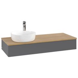 Villeroy & Boch Villeroy und Boch Antao Waschtisch-Unterschrank K11051GK 120x19x50cm, Hahnloch, Waschbeckenplattenfarbe honey oak, anthracite matt lacquer