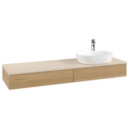 Villeroy & Boch Villeroy und Boch Antao Waschtisch-Unterschrank K16153HN 160x19x50cm, Hahnlochbohrung, Waschbeckenplattenfarbe botticino, honey oak