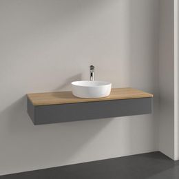 Villeroy & Boch Villeroy und Boch Antao Waschtisch-Unterschrank K10151GK 120x19x50cm, Hahnloch, Waschbeckenplattenfarbe honey oak, anthracite matt lacquer