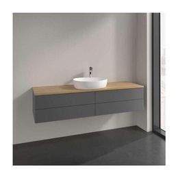 Villeroy & Boch Villeroy und Boch Antao Waschtisch-Unterschrank K25051GK 160x36x50cm, Hahnlochbohrung, Waschbeckenplattenfarbe honey oak, anthracite matt lacquer