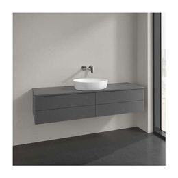 Villeroy & Boch Villeroy und Boch Antao Waschtisch-Unterschrank L25150GK mit Beleuchtung, 4 Ausz&uuml;ge, 1600 x 360 x 500 mm, Front mit Struktur, Anthracite Matt Lacquer / Anthracite Matt Lacquer