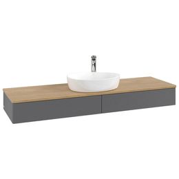Villeroy & Boch Villeroy und Boch Antao Waschtisch-Unterschrank K14151GK 160x19x50cm, Hahnlochbohrung, Waschbeckenplattenfarbe honey oak, anthracite matt lacquer