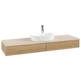 Villeroy & Boch Villeroy und Boch Antao Waschtisch-Unterschrank K14053HN 160x19x50cm, Hahnlochbohrung, Waschbeckenplattenfarbe botticino, honey oak