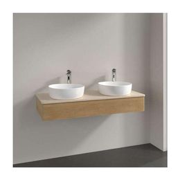 Villeroy & Boch Villeroy und Boch Antao Waschtisch-Unterschrank L13113HN mit Beleuchtung, 1 Auszug, 1200 x 190 x 500 mm, Front mit Struktur, Honey Oak / Botticino
