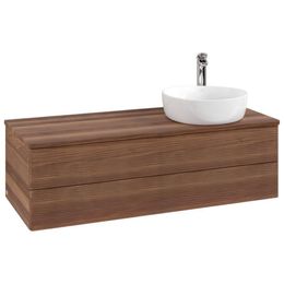 Villeroy & Boch Villeroy und Boch Antao Waschtisch-Unterschrank K23152HM 120x36x50cm, Hahnloch, Waschbeckenplattenfarbe warm walnut, warm walnut