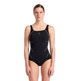 Badeanzug arena "W JEWEL ONE PIECE LOW C CUP", Damen, Gr. 38, N-Gr, schwarz-wei&szlig; (schwarz, wei&szlig;), Obermaterial: 68% Polyamid, 32% Elasthan, Badeanz&uuml;ge Badeanzug