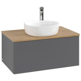 Villeroy & Boch Villeroy und Boch Antao Waschtisch-Unterschrank K30151GK 80x36x50cm, Hahnloch, Waschbeckenplattenfarbe honey oak, anthracite matt lacquer