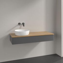 Villeroy & Boch Villeroy und Boch Antao Waschtisch-Unterschrank K11011GK 120x19x50cm, Waschbeckenplattenfarbe honey oak, anthracite matt lacquer