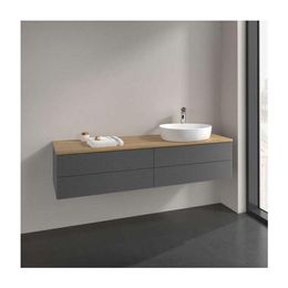 Villeroy & Boch Villeroy und Boch Antao Waschtisch-Unterschrank K27151GK 160x36x50cm, Hahnloch, Waschbeckenplattenfarbe honey oak, anthracite matt lacquer