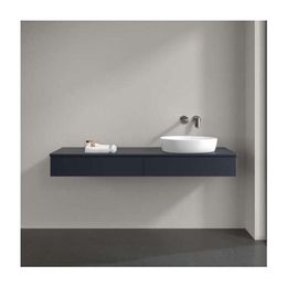 Villeroy & Boch Villeroy und Boch Antao Waschtisch-Unterschrank L16050HG mit Beleuchtung, 2 Ausz&uuml;ge, 1600 x 190 x 500 mm, Front ohne Struktur, Midnight Blue Matt Lacquer / Midnight Blue Matt Lacquer