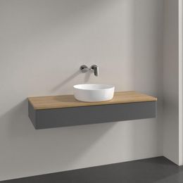 Villeroy & Boch Villeroy und Boch Antao Waschtisch-Unterschrank K10111GK 120x19x50cm, Waschbeckenplattenfarbe honey oak, anthracite matt lacquer