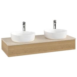 Villeroy & Boch Villeroy und Boch Antao Waschtisch-Unterschrank K13053HN 120x19x50cm, Hahnloch, Waschbeckenplattenfarbe botticino, honey oak
