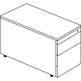 Mauser Schubladencontainer mit Rollen, HxT 520 x 800 mm, 1 Materialschub, 1 H&auml;ngeregistratur, anthrazitgrau / anthrazitgrau / anthrazitgrau