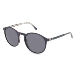 Tommy Hilfiger TH 2267/S | Herren-Sonnenbrille | Fassung: Vollrand, Rund, Acetat, Blau | Glasfarbe: Grau