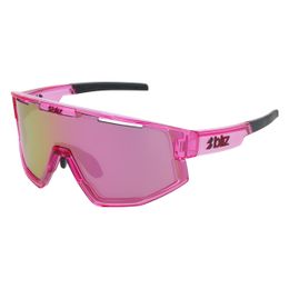 Bliz ZB7013 FUSION SMALL | Unisex-Sonnenbrille | Fassung: Randlos, Geometrisch, Kunststoff, Pink Transparent | Glasfarbe: Braun Verlaufend