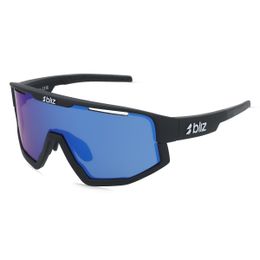 Bliz ZB7013 FUSION SMALL | Unisex-Sonnenbrille | Fassung: Randlos, Geometrisch, Kunststoff, Schwarz Matt | Glasfarbe: Grau Verlaufend
