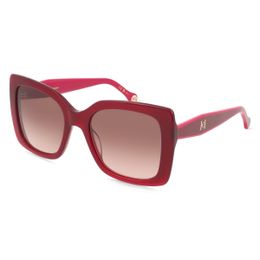 Carolina Herrera 207643 | Damen-Sonnenbrille | Fassung: Vollrand, Quadratisch, Acetat, Burgunder | Glasfarbe: Braun Verlaufend