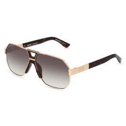Dsquared2 D2 0028/S | Herren-Sonnenbrille | Fassung: Vollrand, Quadratisch, Metall, Havanna Gold | Glasfarbe: Gr&uuml;n Verlaufend