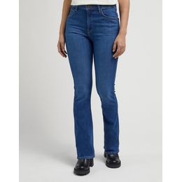 Bootcut-Jeans Lee "BREESE BOOT", Damen, Gr. 29, L&auml;nge 29, azure wave, Denim/Jeans, Obermaterial: 79% Baumwolle, 15% Lyocell, 4% Elastomultiester, 2% Elasthan, skinny fit lang, Jeans
