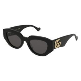 Gucci GG1421S | Unisex-Sonnenbrille | Fassung: Vollrand, Geometrisch, Acetat, Schwarz Grau | Glasfarbe: Grau