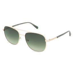 Gant GA7232 | Unisex-Sonnenbrille | Fassung: Vollrand, Pilot, Metall, Gold | Glasfarbe: Gr&uuml;n Verlaufend