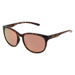 Smith LAKE SHASTA | Damen-Sonnenbrille | Fassung: Vollrand, Panto, Kunststoff, Havanna Dunkel | Glasfarbe: Orange