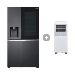 SidebySide K&uuml;hlschrank mit InstaView Door-in-Door&reg; (EEK E, 635L, 179cm hoch) GSXB90MCDE & Mobile Klimaanlage GSXB90MCDE.TF09001
