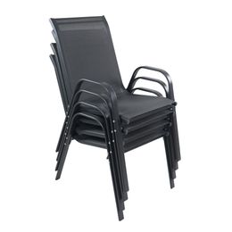 Gartenstuhl-Set Sonlas 4er-Set Anthrazit