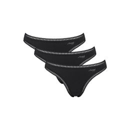 String Sloggi "String GO Crush String C3P 3er Pack", Damen, Gr. L, schwarz, Obermaterial: 95% Baumwolle CO. 5% Elasthan EL., Unterhosen String