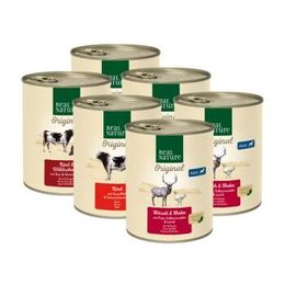 REAL NATURE Nassfutter Hund, Adult 6x800 g Mixpaket 1