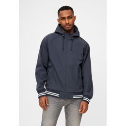 Softshelljacke Derbe "Helgoby", Herren, Gr. L, blau (navy, navy), Obermaterial: 94% Polyester, 6% Elasthan; Futter: 94% Polyester, 6% Elasthan, normal, elastischer Bund, Jacken Softshelljacke, wasserabweisend, winddicht, Kapuze
