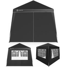 Casaria Faltpavillon Capri Schwarz 3x3m inkl 4 Seitenw&auml;nden UV-Schutz 50+